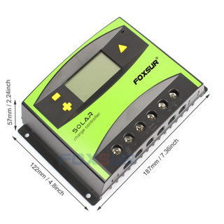 FOXSUR PV Solar Charge Controller 50A 60A PWM 12V 24V Auto Solar Panel ...