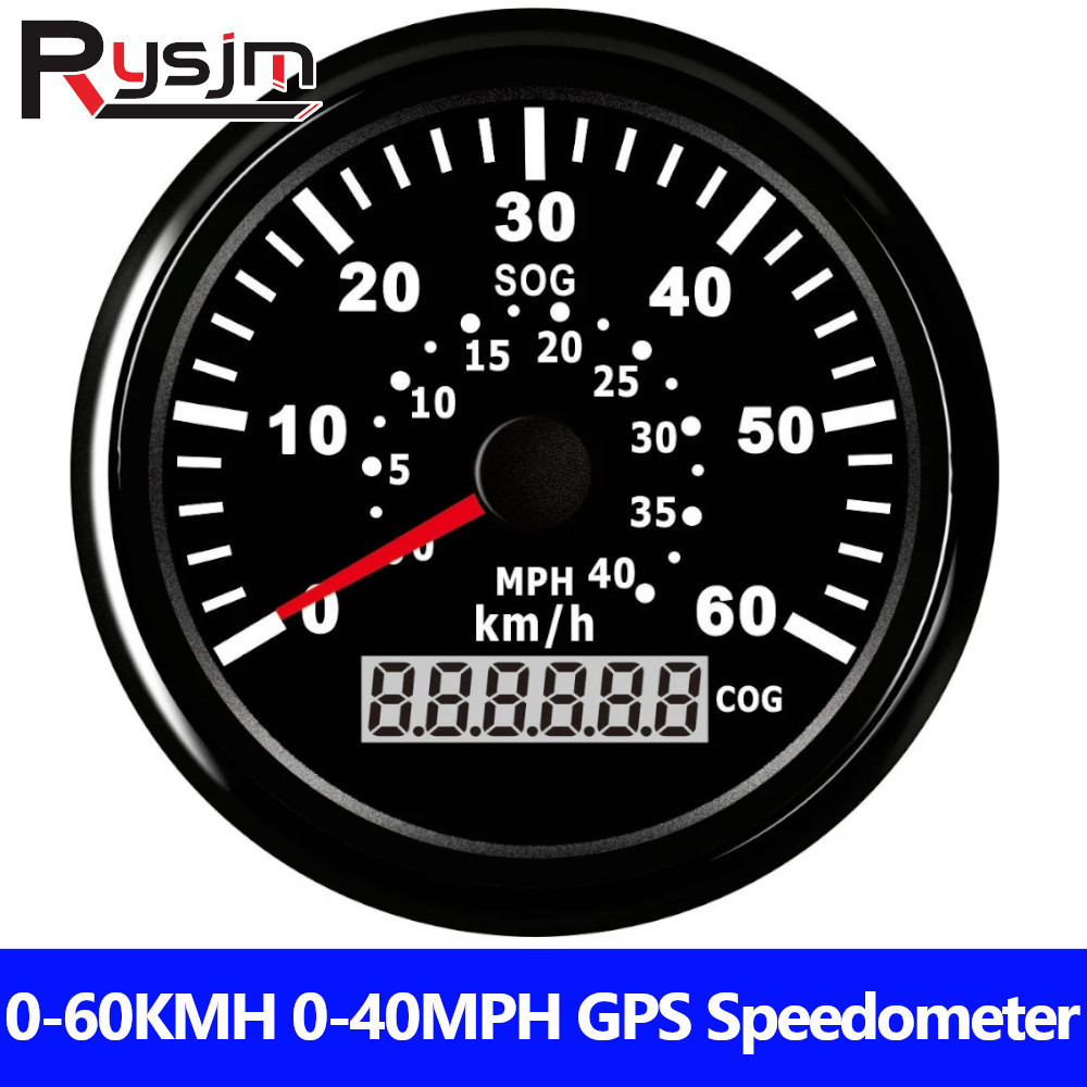 60 km/h Speed Gauge Odometer 85mm GPS Speedometer 0-60KMH With GPS ...