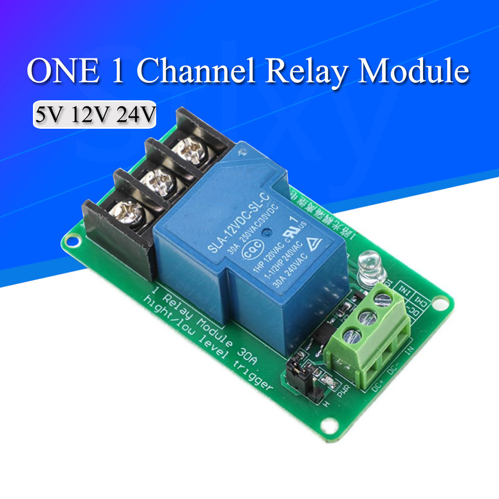 ☁ONE 1 channel relay module 30A with optocoupler isolation 5V 12V 24V supports high and low Trig ...