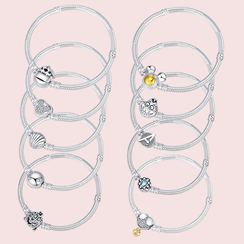 New 925 Sterling Silver Bracelet Mouse Heart Pumpkin Bracelet Fit ...