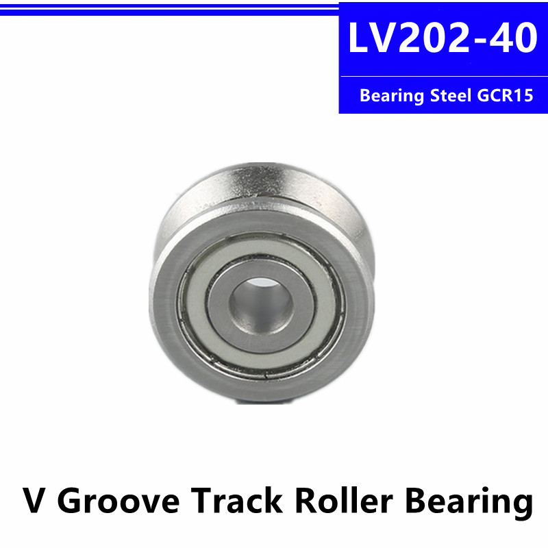 10pcs LV202-40 ZZ 15*40*18mm V Groove Track Guide Wheel Roller Bearing Pulley LV202-40ZZ ...