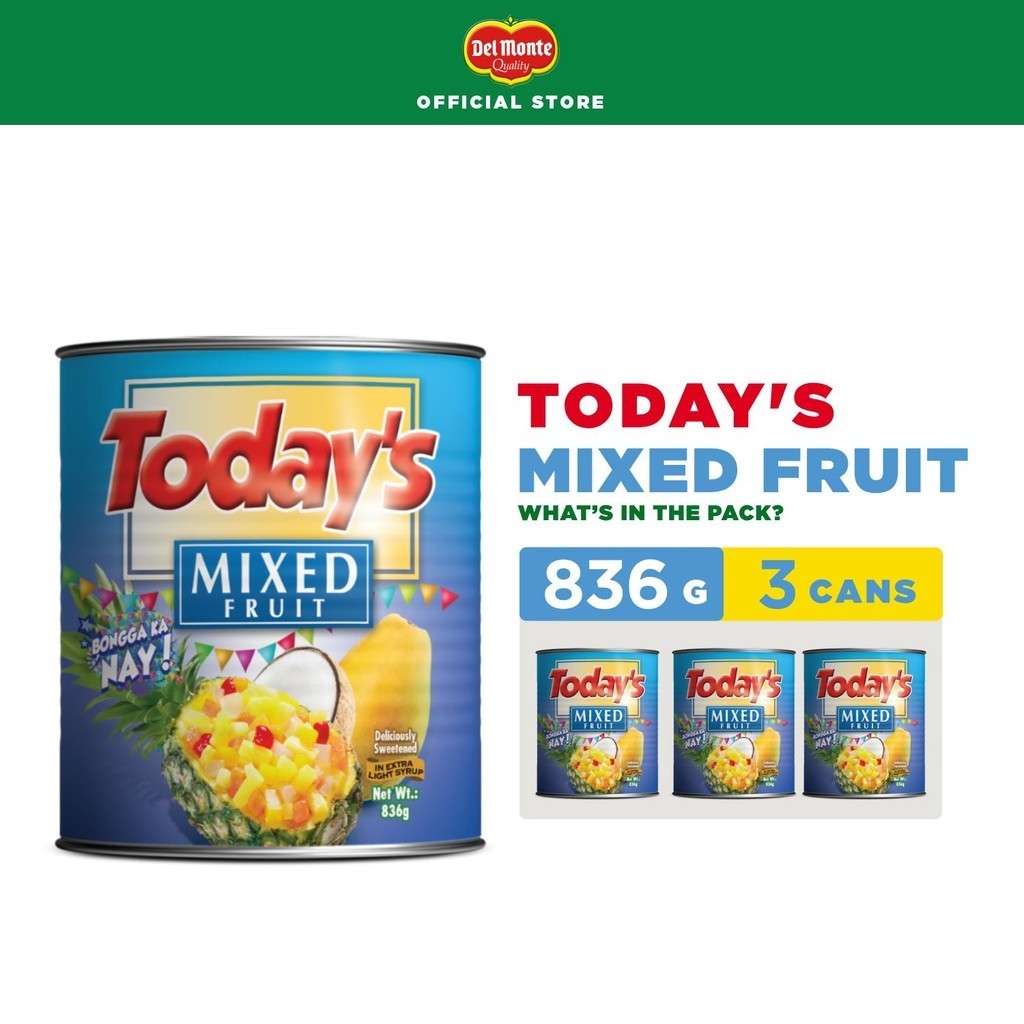 TODAY'S Fruit Cocktail 836g x3 (save 400 grams!) | Shopee Philippines