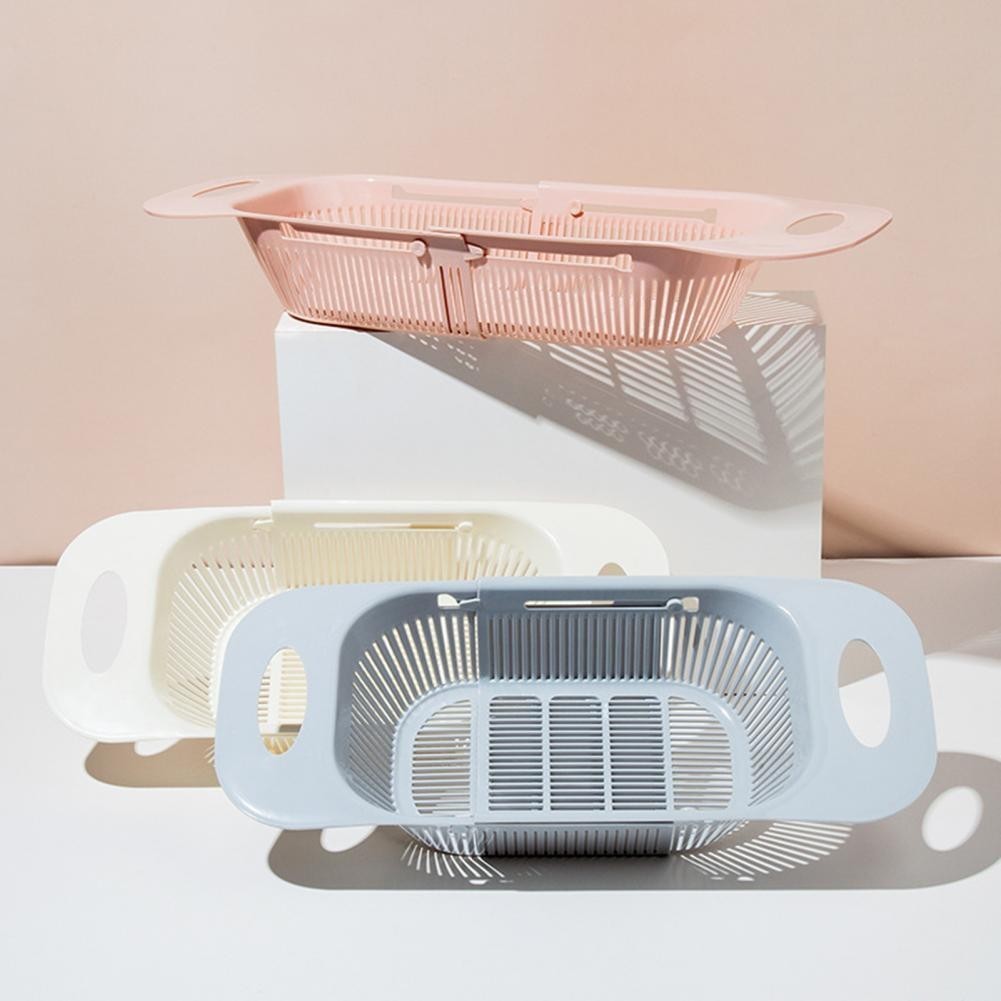 Retractable Sink Drain Basket PP Plastic Universal Vegetables Fruit ...