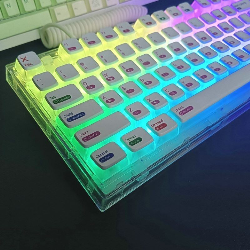 ۩132 Keys Pudding Transparent Keycaps CBSA Profile Keycap ISO Layout ...
