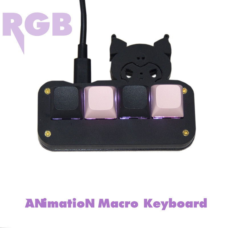 ☍RGB Gaming Keyboard Mini 4Keys Cartoon Macropad Type C Wired ...