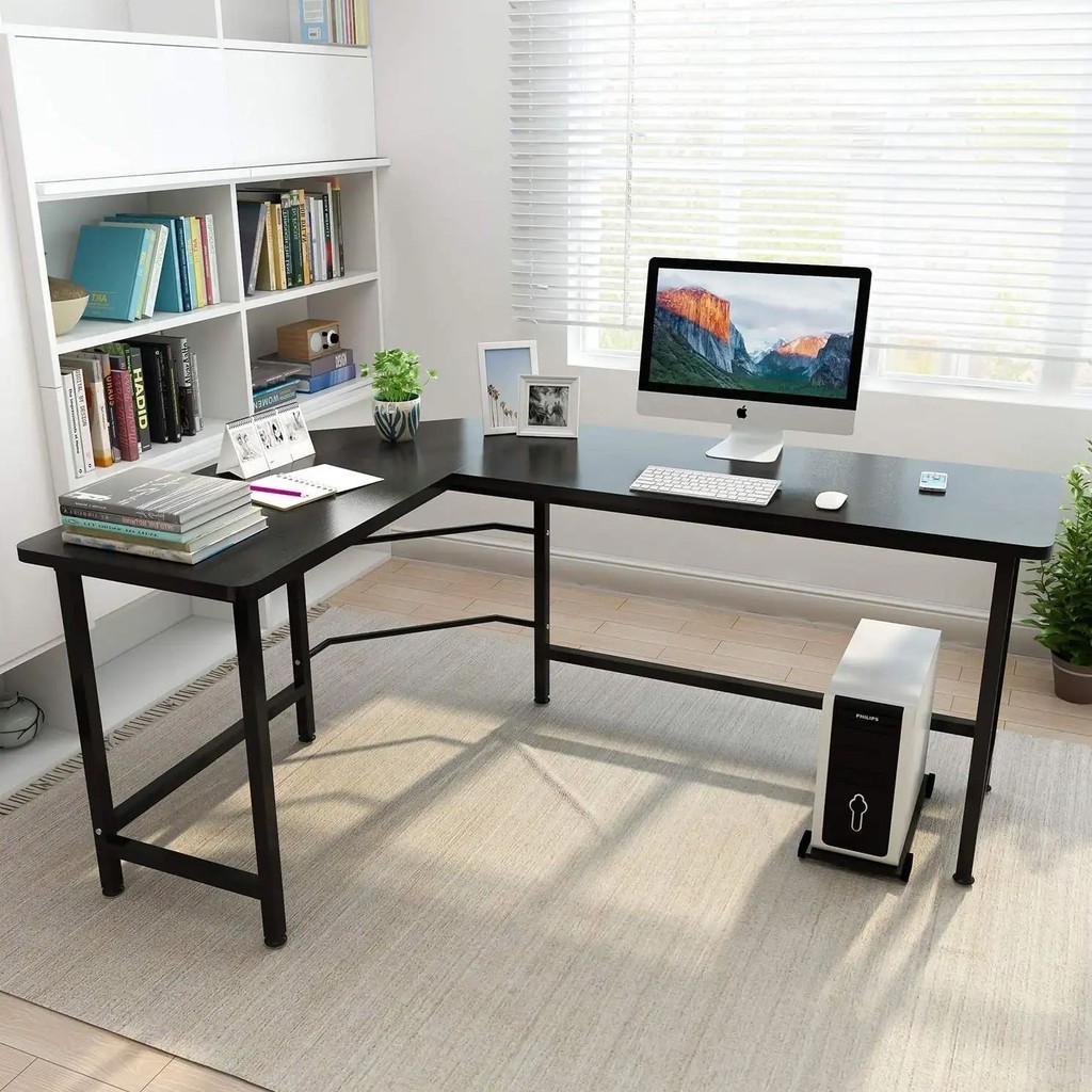 Modern L-Shaped Computer Desk Corner PC Laptop Table Study Office ...