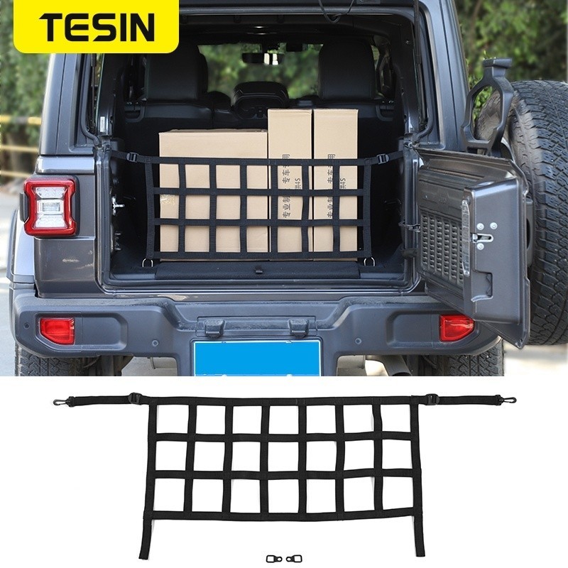 -TESIN Car Rear Trunk Cargo Luggage Mesh Block Bezel Net for Jeep ...