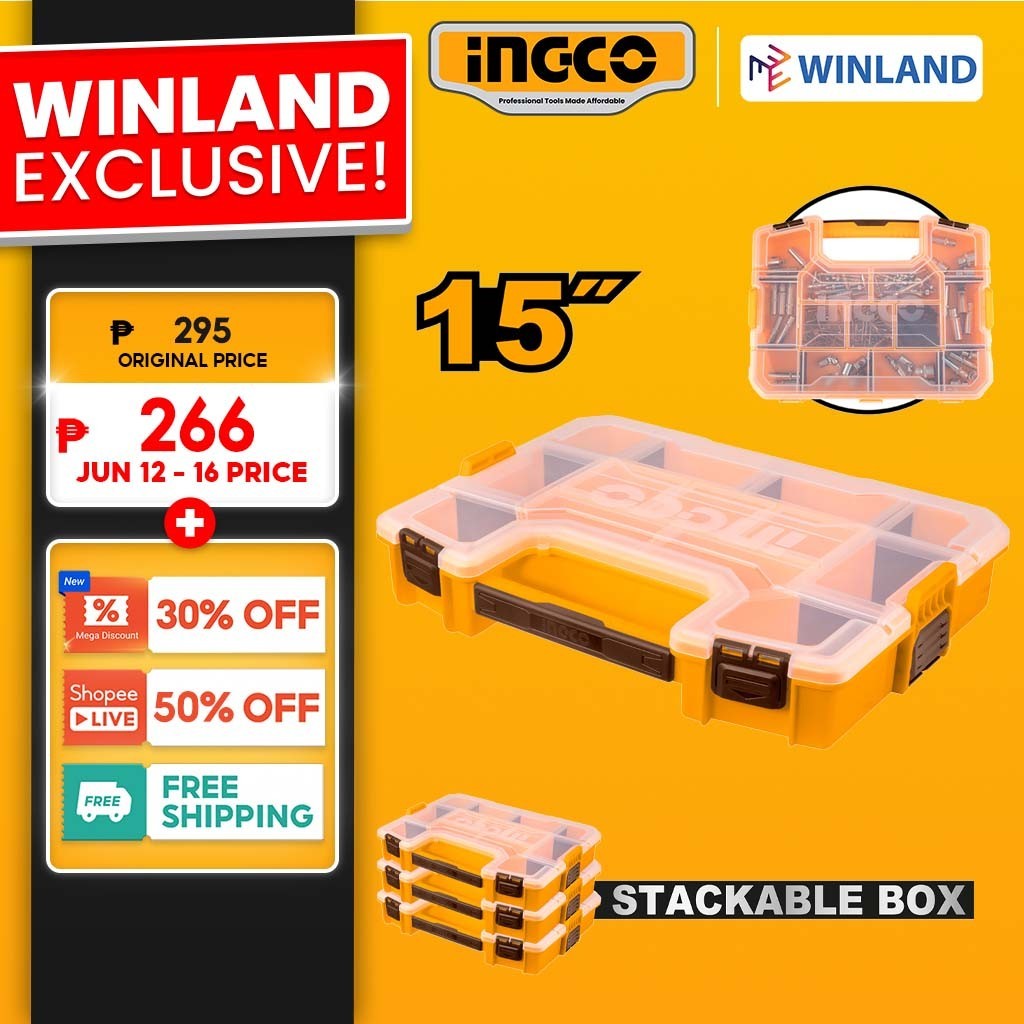 Ingco by Winland 15inches Plastic Stackable Screw Box Organizer 370 x ...
