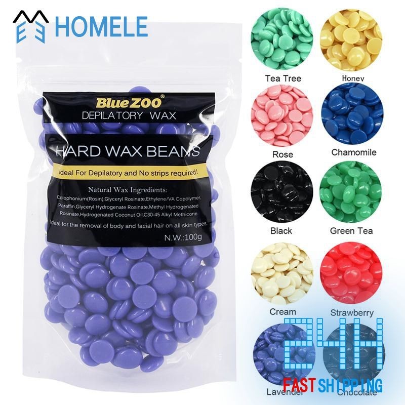 ☬100g/bag Depilatory Wax Paper Free Rapid Hair Removal Hard Wax Bean ...