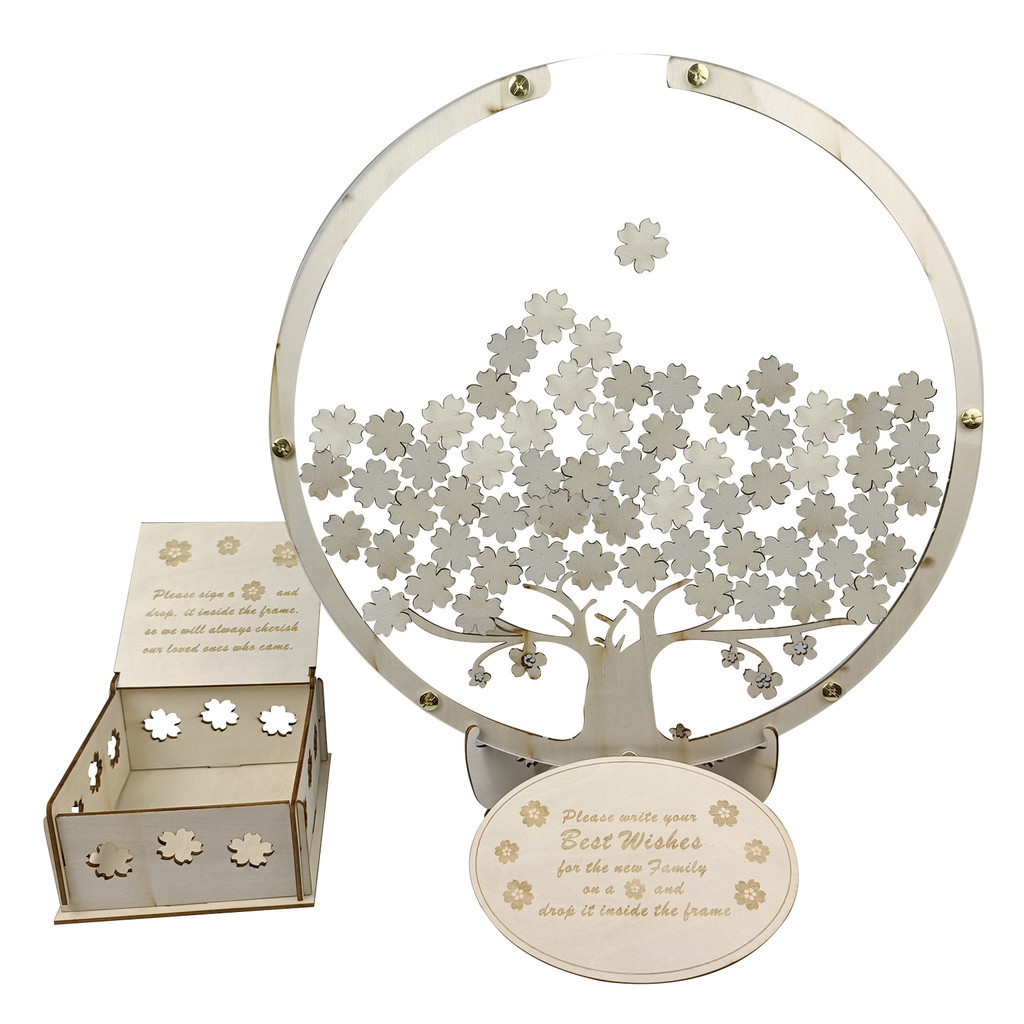 Wooden Reception Site Sign-in Box with 60/80 Flowers Best Wishes ...