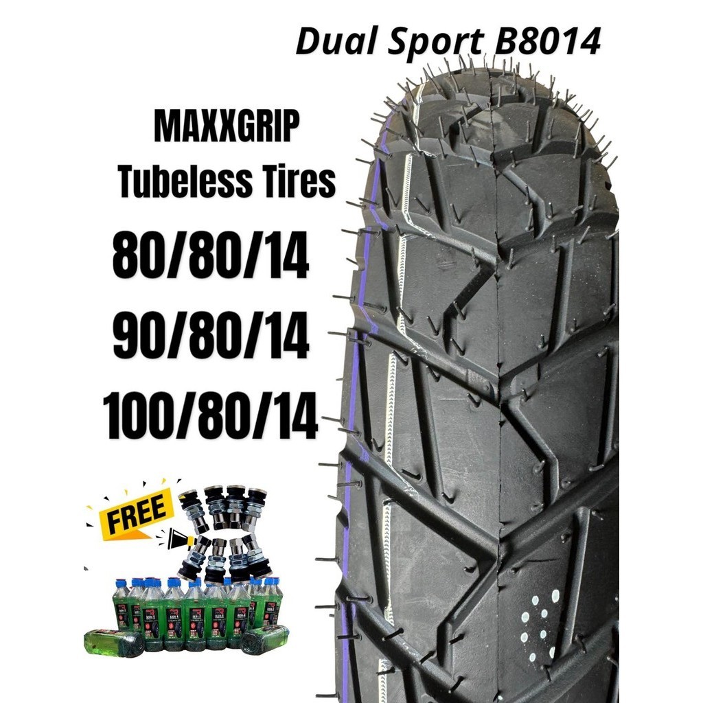 Maxxgrip Dual Sport Tubeless Tire B8014 80/80/14 90/80/14 100/80/14 ...