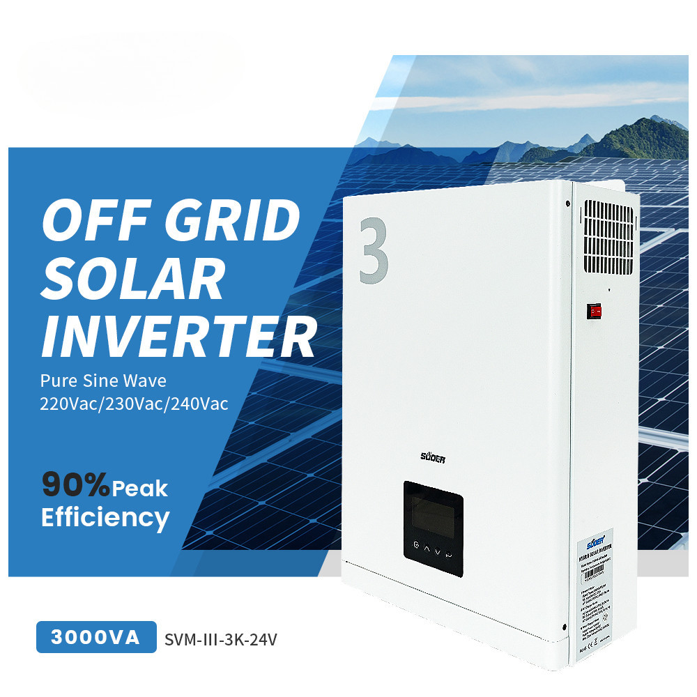 ☚Suoer New 3kw 24v 230v off grid inverter pure sine wave Hybrid Solar ...