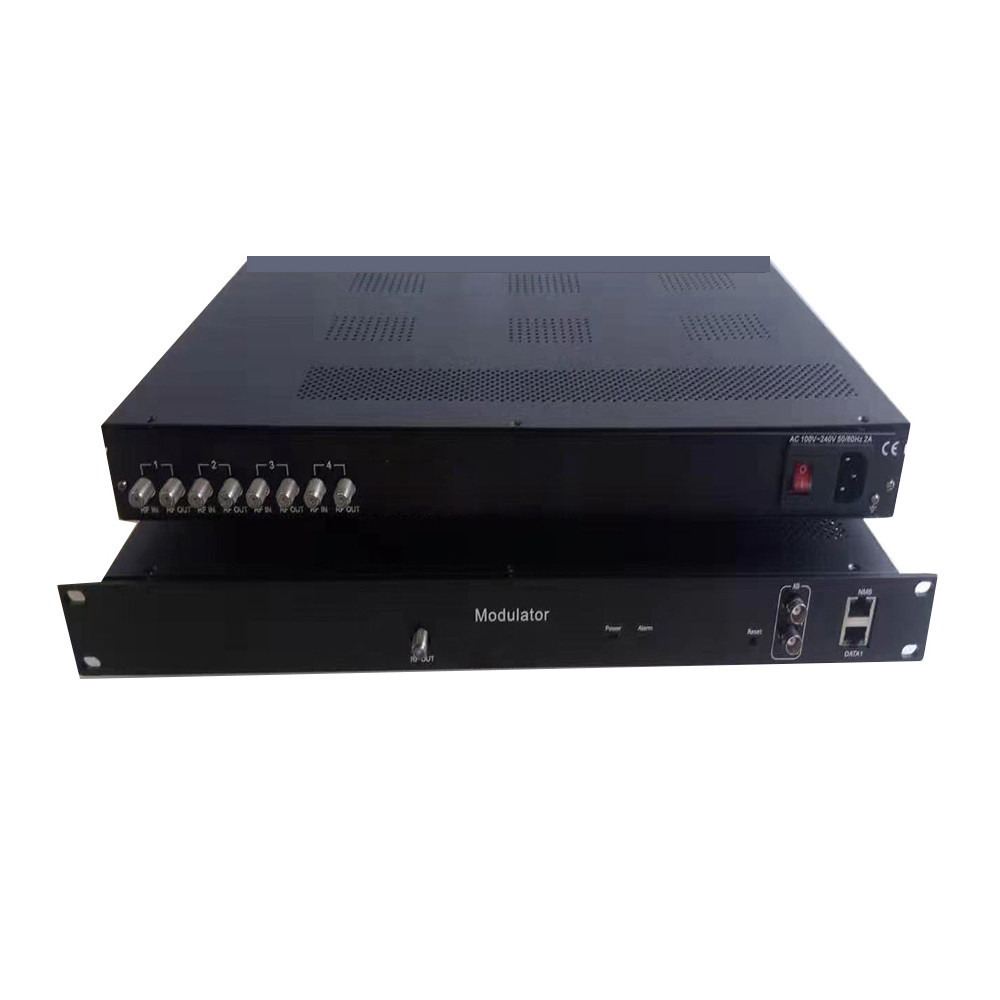 ⚜TV system front-end equipment 4-channel tuner to RF output, DVB-S/DVB ...