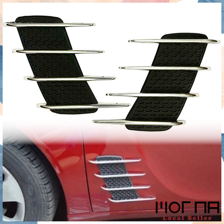 2Pcs/Kit Side Vent Hood Decoration Shark Gills Car Stickers For Doors ...