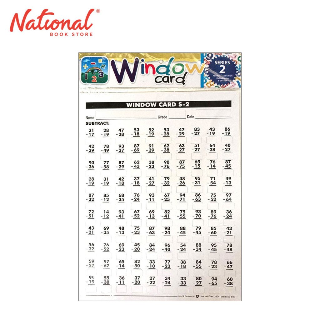 Window Card Series 2 (Subtraction) - Charts & Posters - Teens Fiction ...
