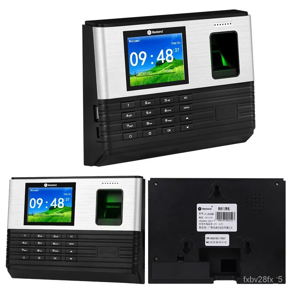 Realand 2.8inch TCP/IP Wifi RFID Biometric Fingerprint Time Attendance ...