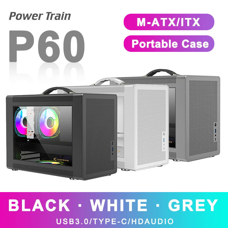 Power Train P60 M-ATX Portable puter Case ITX Motherboard ATX/SFX Power ...