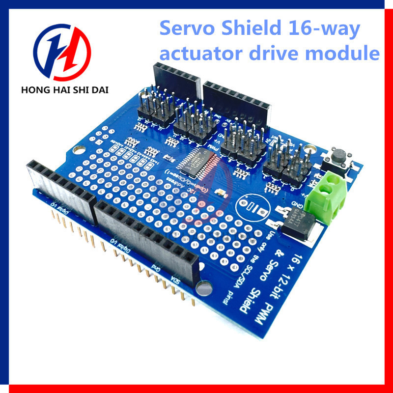 ☑IIC I2C servo shield 16 Channel 12-bit PWM/Servo Driver-I2C interface PCA9685 For Robot PWM Uno ...