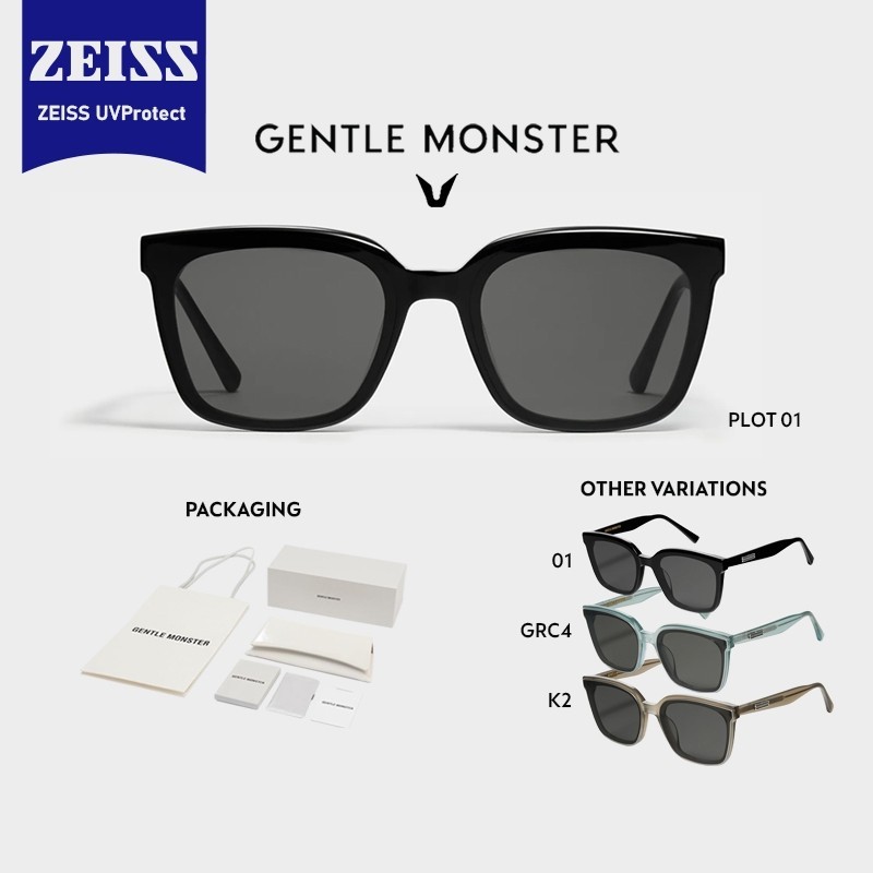 GENTLE MONSTER ZEISS LENS PLOT 01 / GRC4 / K2 KOREAN SUNGLASSES UNISEX COMPLETE W/ BOX & POUCH ...