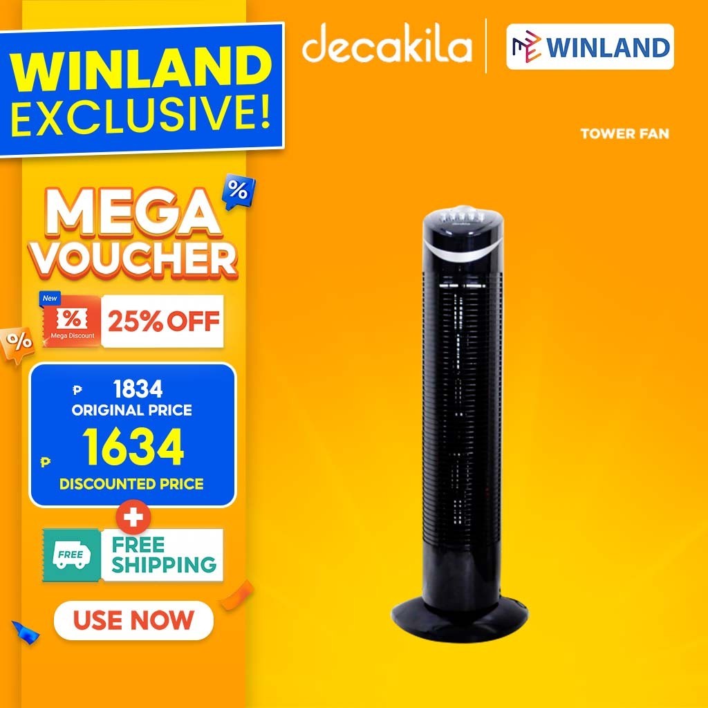 Decakila by Winland 3 Speed Electric Fan | Tower Fan 50W KEFC002B ...