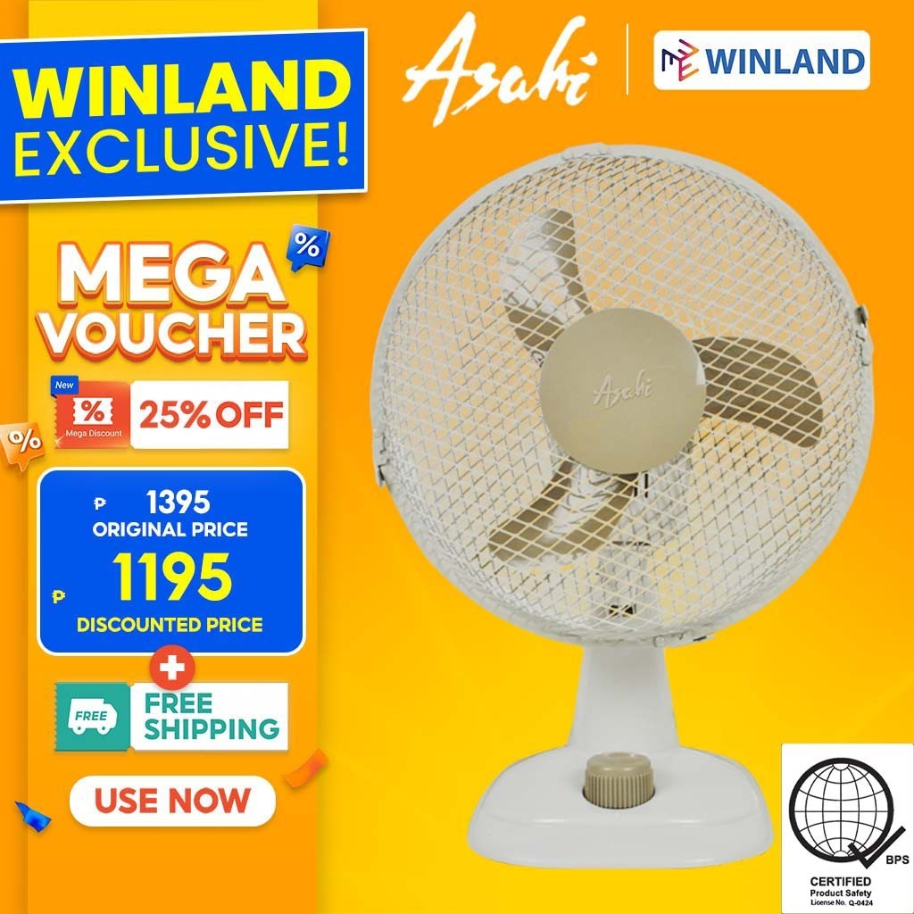 Asahi by Winland Desk Fan | Electric Fan 9 Inch for Children Safety Fan ...