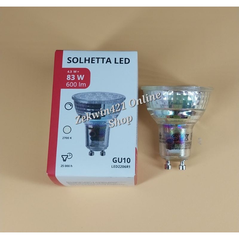 SOLHETTA Ikea LED bulb GU10 600 lumen, dimmable (warm white) | Shopee ...