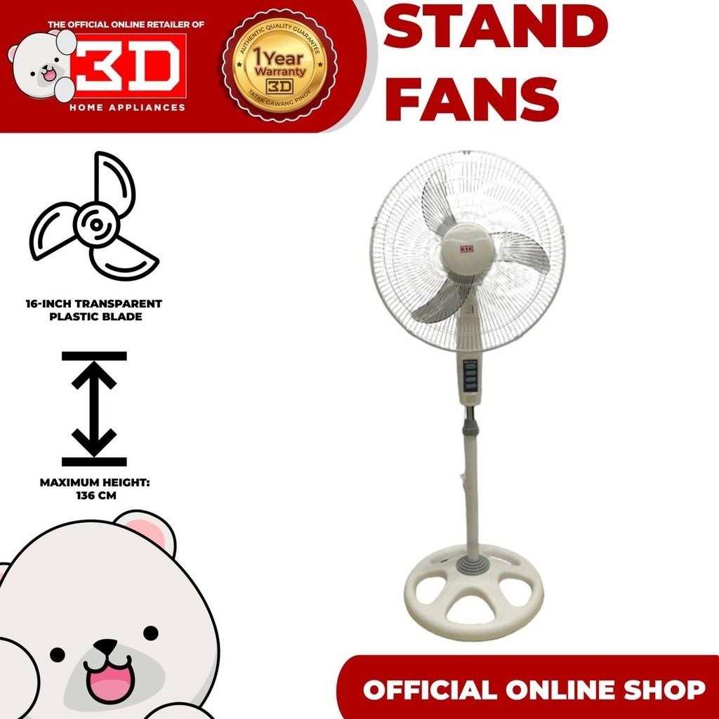 3D White Stream Stand Fan (SF40WS) | Shopee Philippines