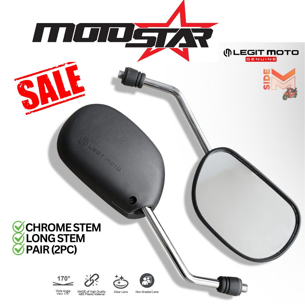 Motorstar Moto X155 SIDE MIRROR UNIVERSAL CHROME STEM LEGITMOTO ...
