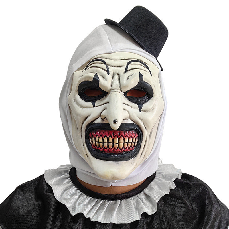 웃Horror Terrifier Art The Clown Mask Cosplay Creepy Bloody Demon Evil ...