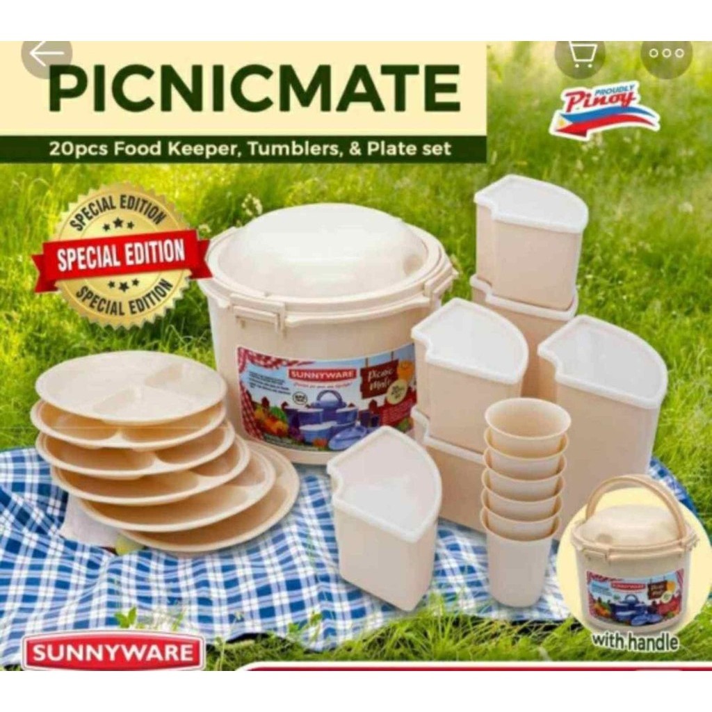 (20 IN 1) SUNNY WARE PICNIC SET PLATES FOOD STORAGE | Shopee Philippines