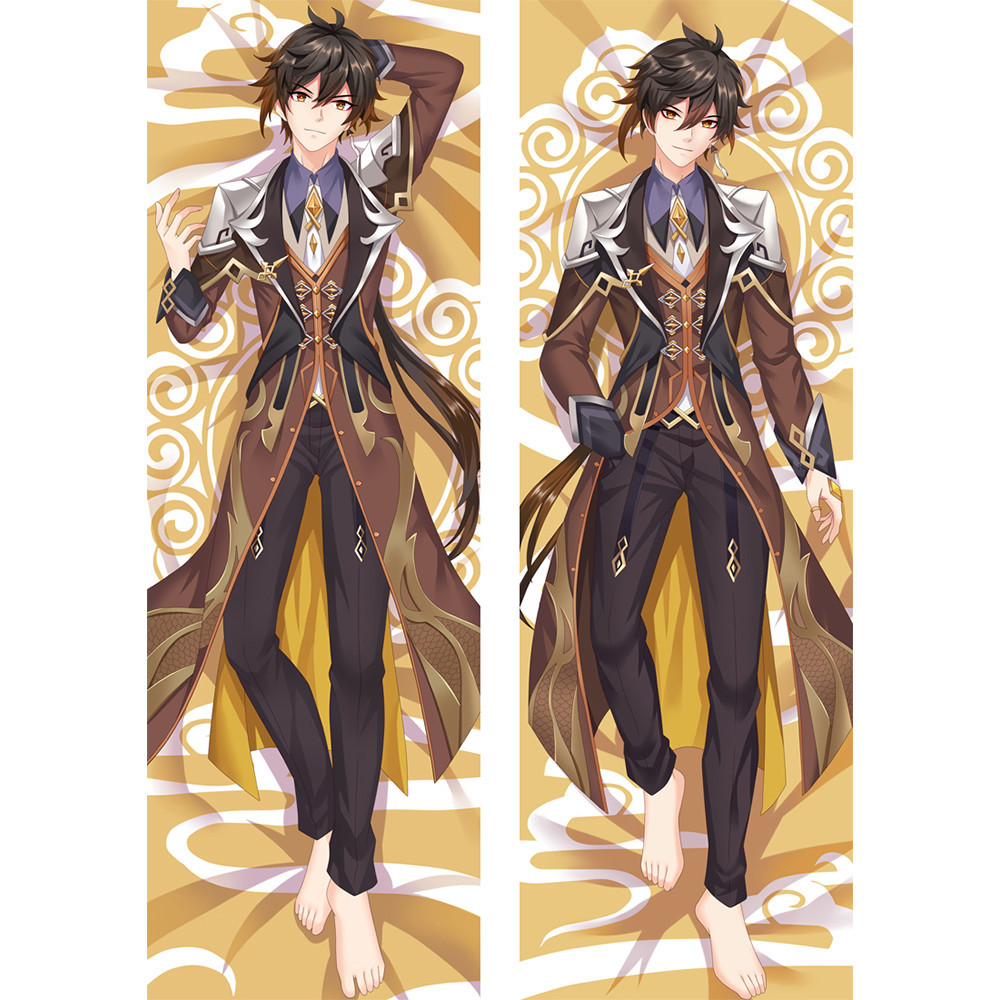 Genshin Impact Zhongli Dakimakura Double Side Print Custom Pillow Case ...
