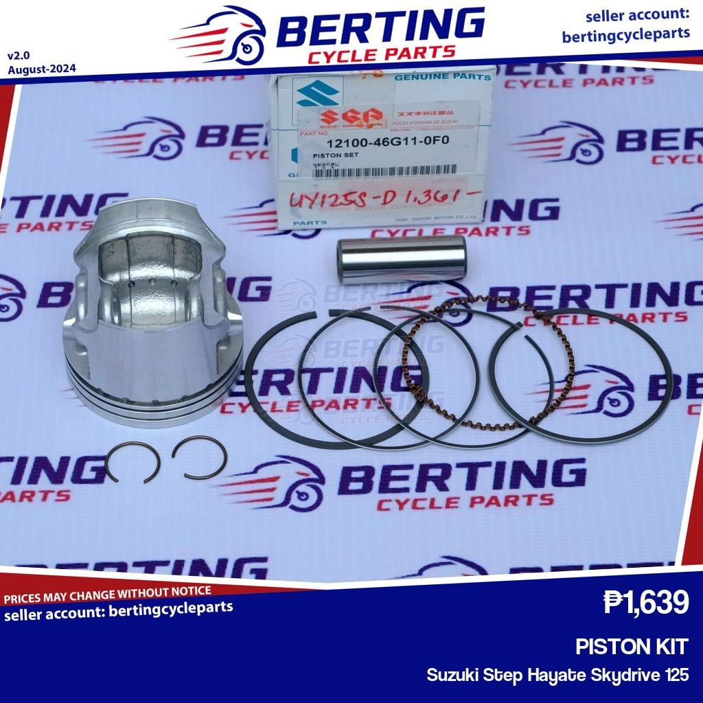 SGP PISTON KIT Suzuki Step Hayate Skydrive 125 Genuine 12100-46G11-0F0 ...