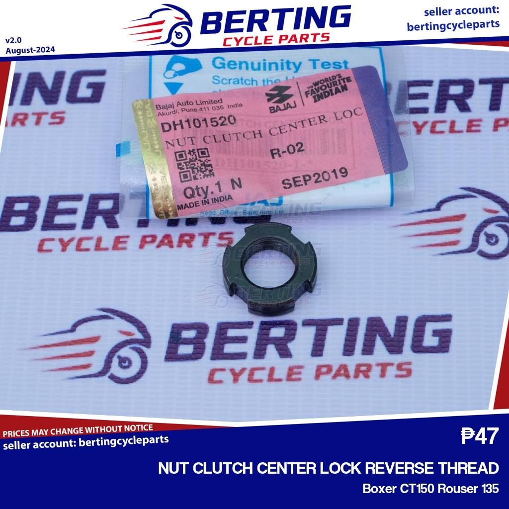 NUT CLUTCH CENTER LOCK REVERSE THREAD Boxer CT150 Rouser 135 Genuine ...