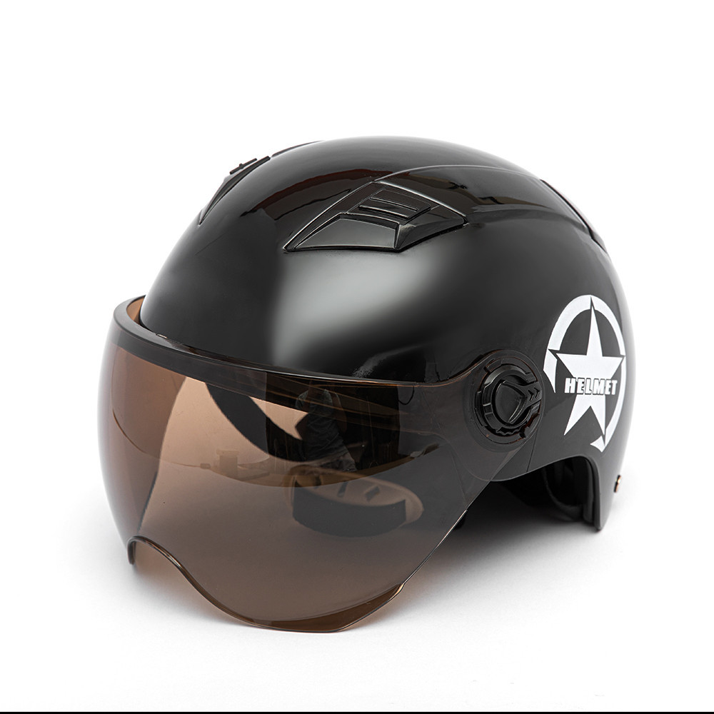 Motorcycle Helmet Half Open Face Adjustable Size Protection Gear Head ...