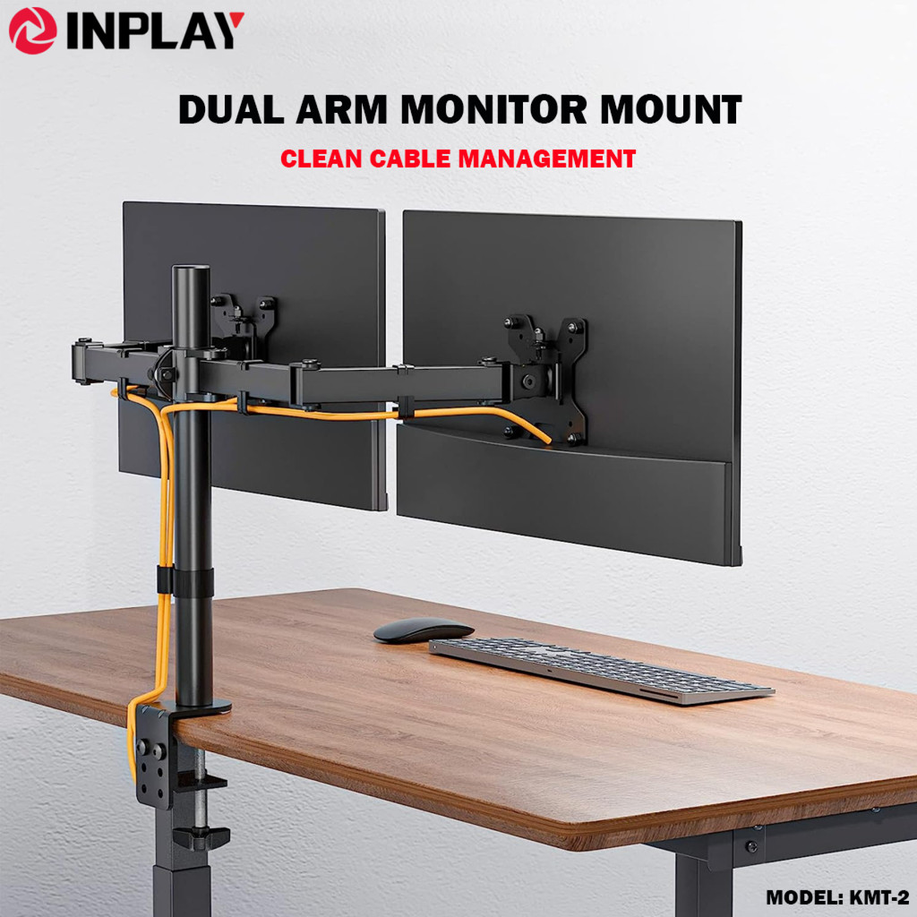 Inplay Dual Arm Monitor Stand Monitor Mount Fully Adjustable With C ...