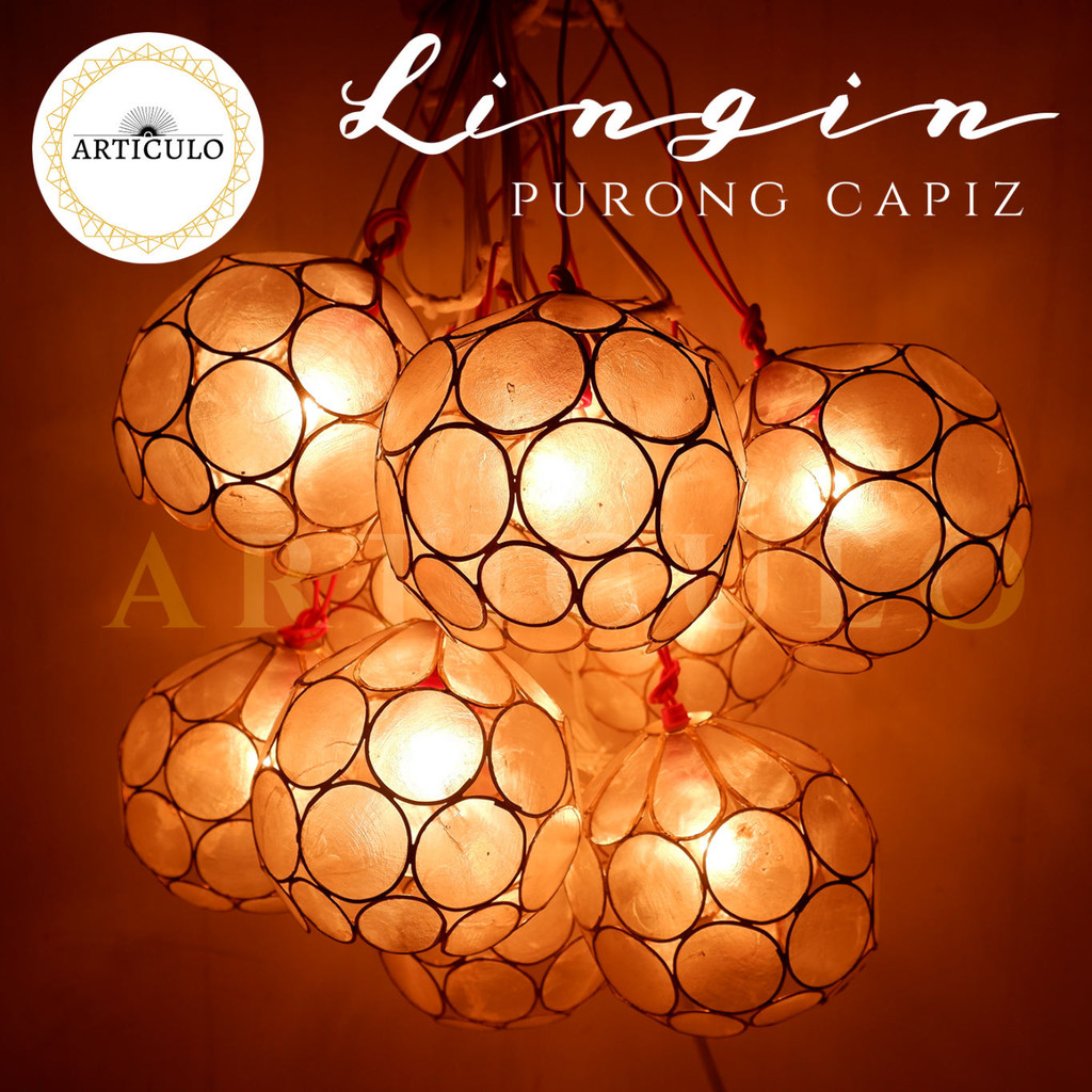 ARTICULO capiz light: 4inch LINGIN ( authentic capiz coin ball WITH ...