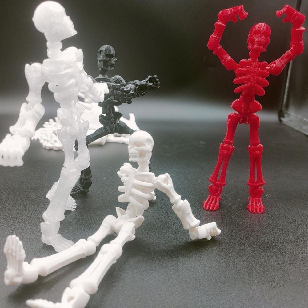 ☬3D Printed Skeleton Action Figure Multi-jointed Movable Skeleton Model ...