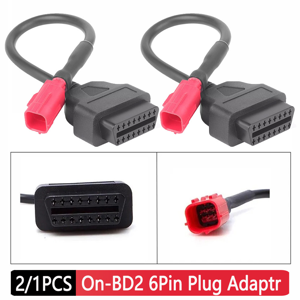 【2/1pcs On-BD2 6 Pin Plug Adaptor Cable 6 Pin To 16 Pin OBD2 Connector ...