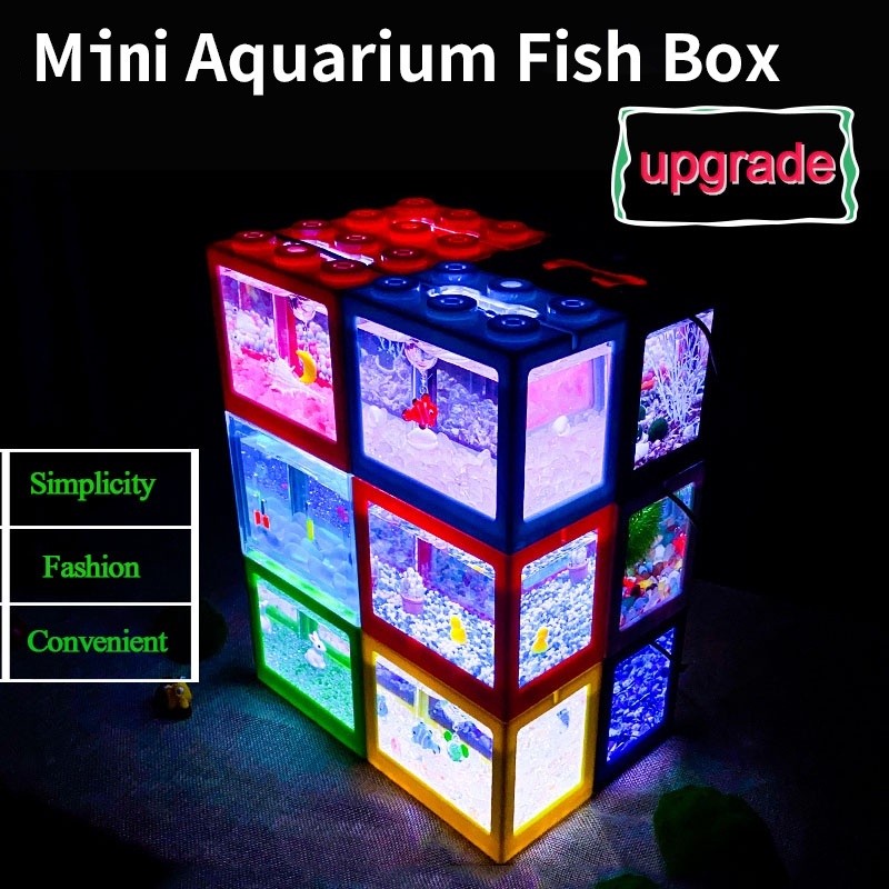 Mini aquarium aquarium building blocks fish tank landscaping fighting ...