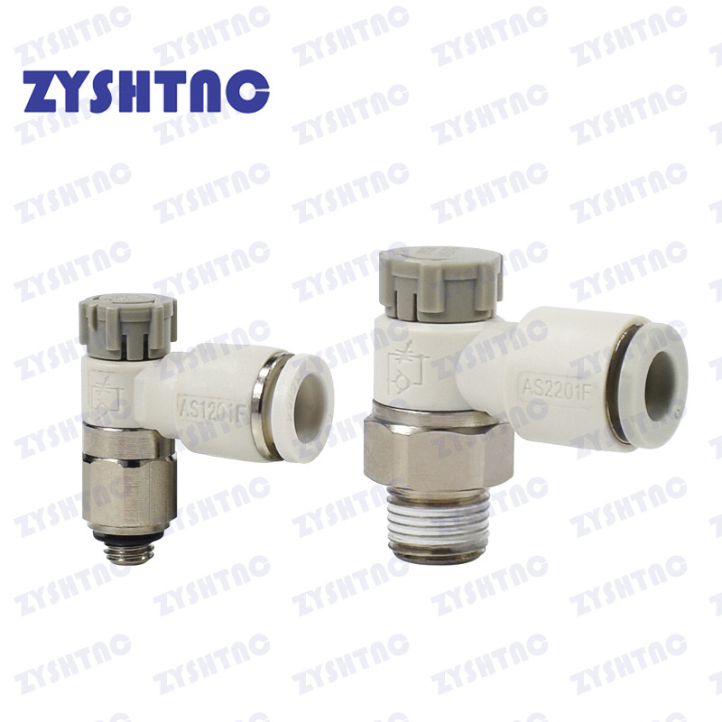 ☆SMC Type elbow fittings AS1201F Flow control valve Regulator valve Speed control valve gas fitt ...