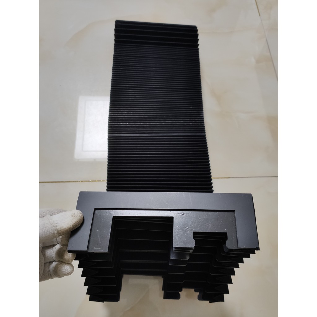CNC guide slide way fire retardant flexible Bellow Covers with steel ...