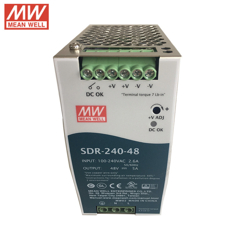 웃SDR-240-48 MEAN WELL 240W 48V Slim DIN Rail Switching Power Supply ...