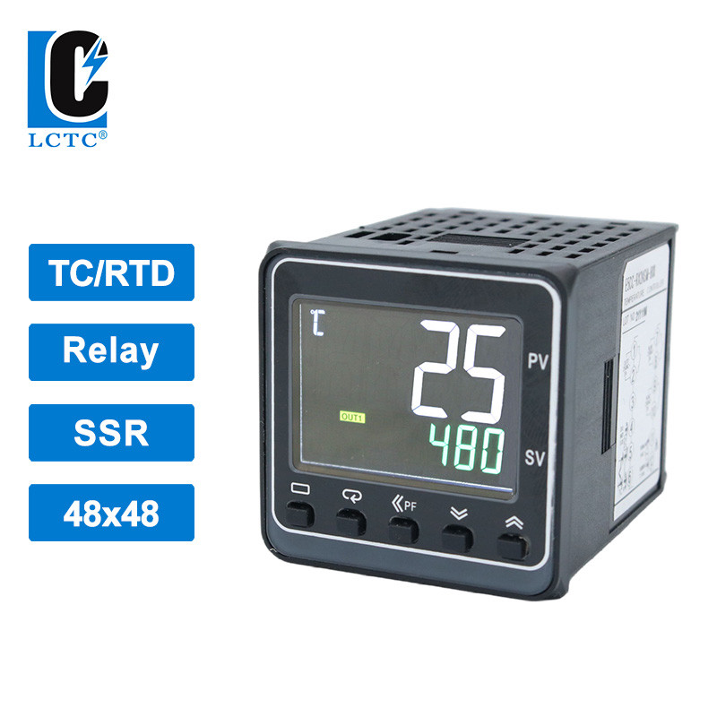ღE5CC Temperature Controller TC/RTD K/E/J PT100 Input 48x48mm LCD Digital Intelligent Pid SSR R ...