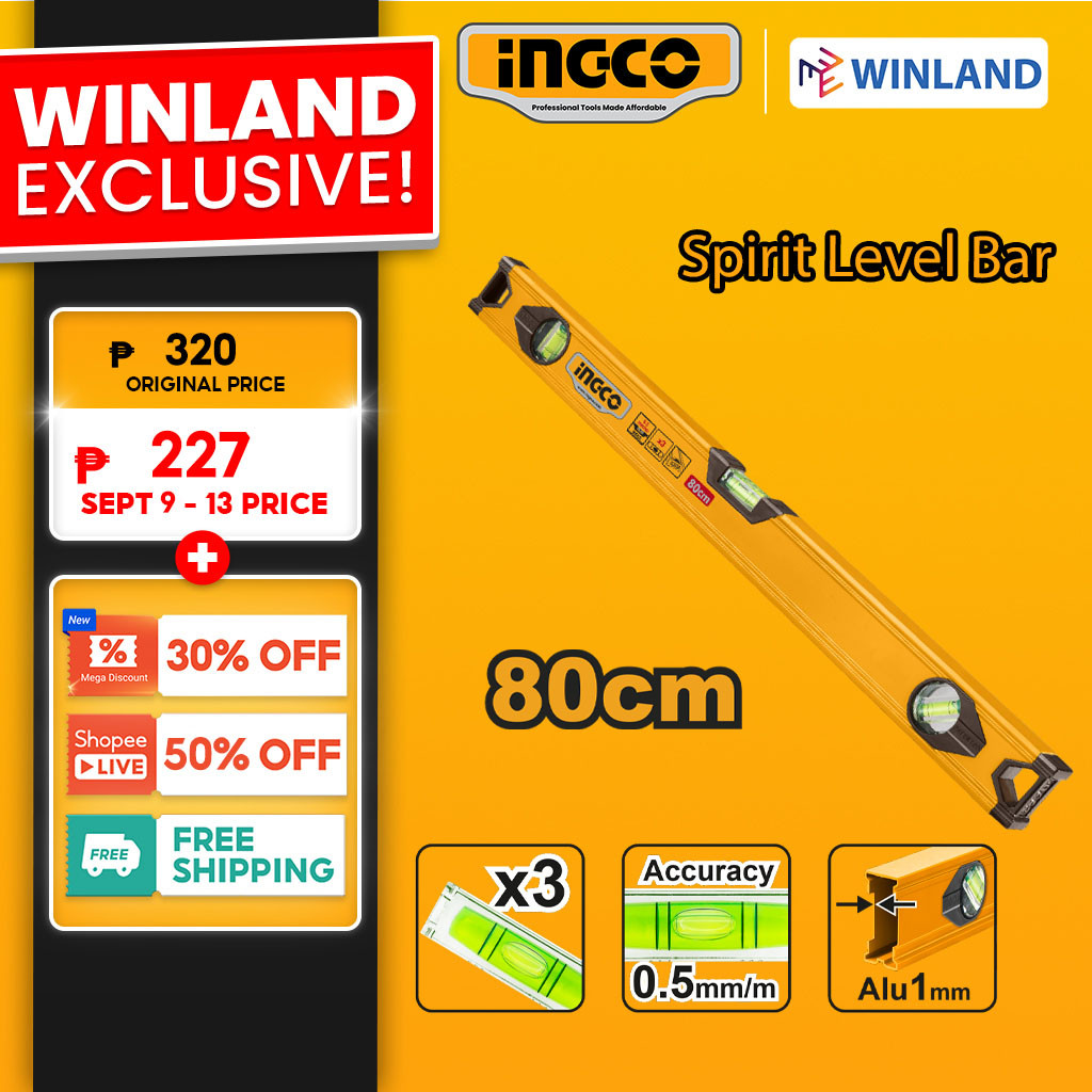 Ingco by Winland Spirit Level Bar 80cm HSL18080 ING-SS | Shopee Philippines