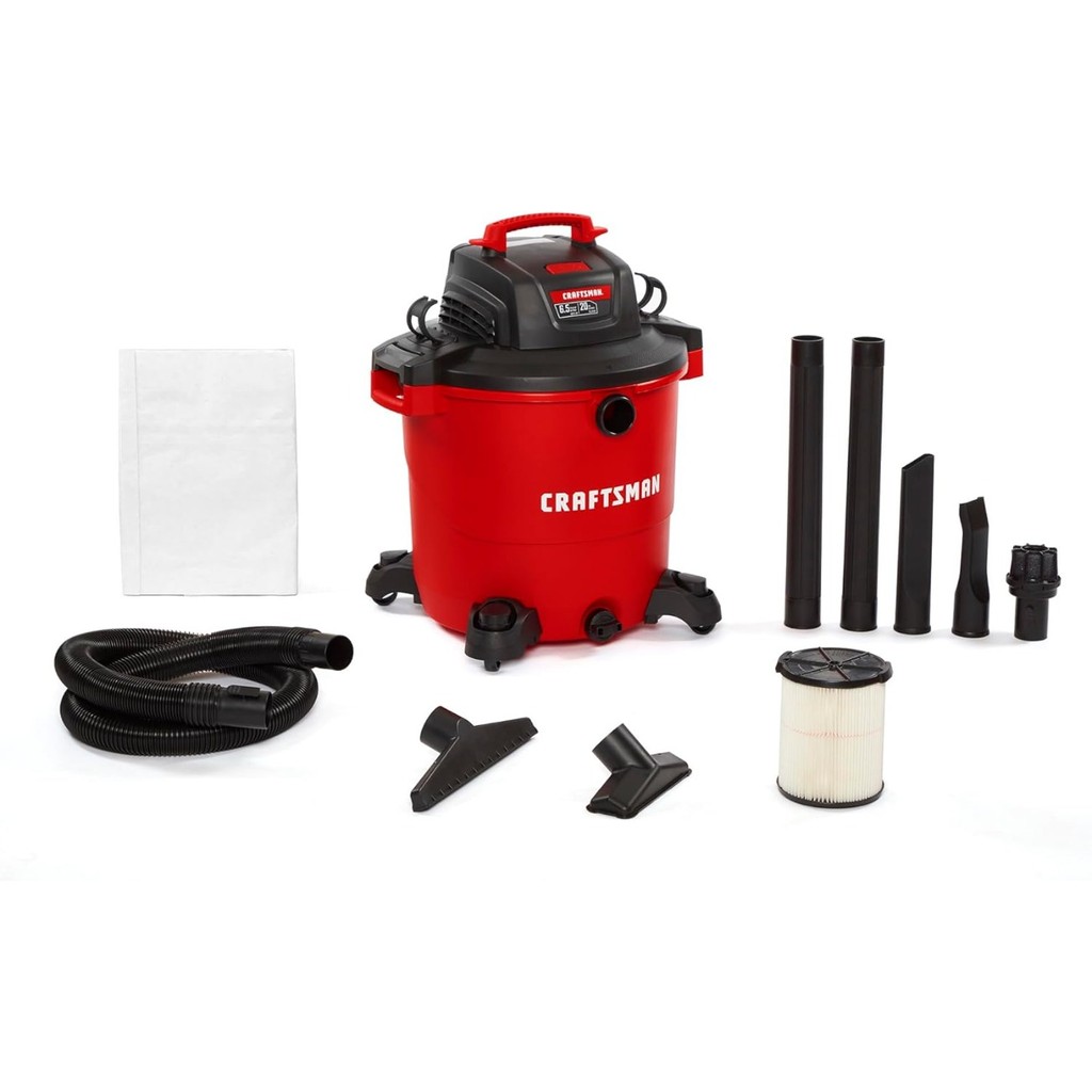 CRAFTSMAN CMXEVBE17596 20 Gallon 6.5 Peak HP Wet/Dry Vac, Heavy-Duty ...