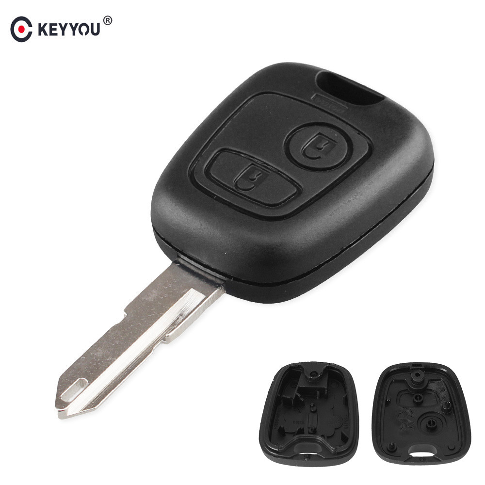~KEYYOU Car Key Fob Case for Peugeot 106 206 306 406 Key Shell 2 Button ...