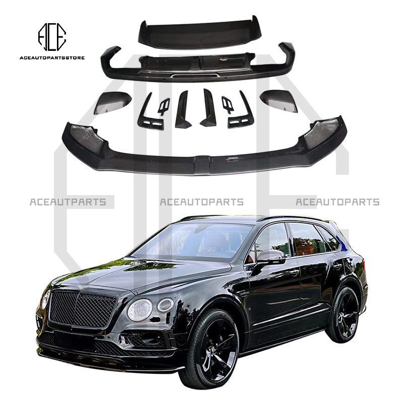 ☢For Bentley Bentayga Carbon Fiber Front Bumper Lip Spoiler Rear ...