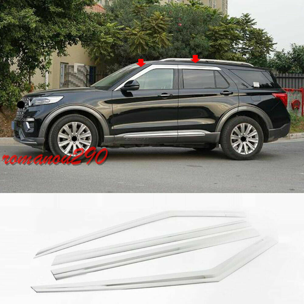 【For Ford Explorer 2020-2021 ABS Chrome Window Vent Visor Sun Rain ...