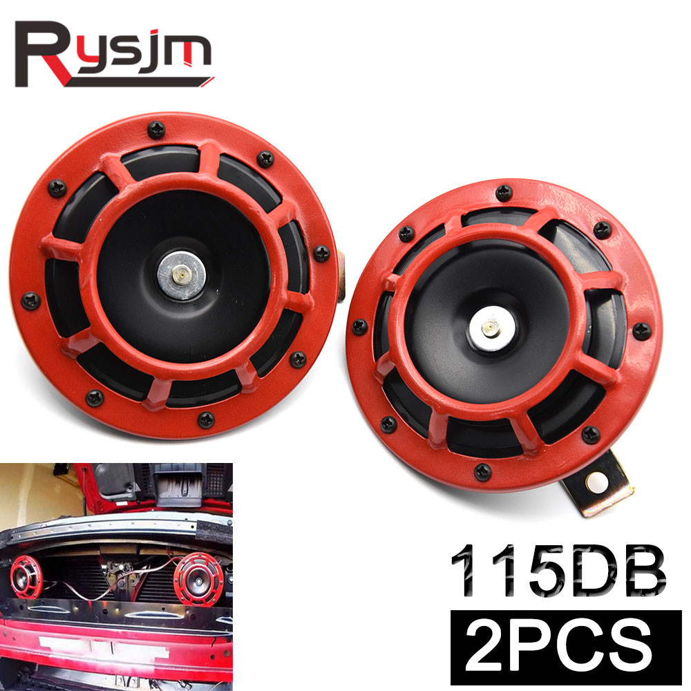 ☂Red Super Loud Compact Electric Blast Tone Air Horn Kit 12V 115DB For ...