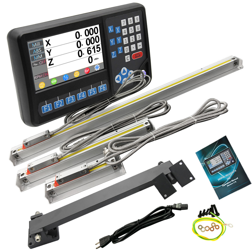⋌Ditron SINO DRO D80 3 Axis /2 Axis LCD Digital Readout Display RPM and 50-1000mm 3pcs / 2pcs O ...